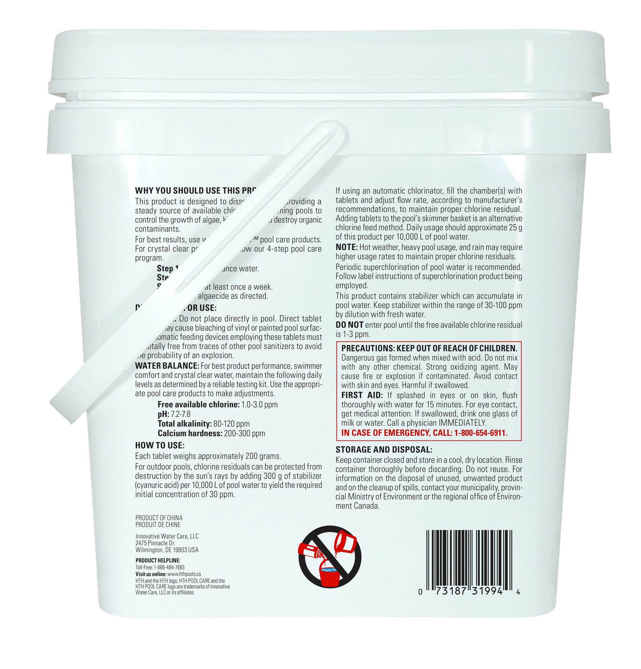 HTH™ 3" Chlorinating Pucks – HTH-Ca